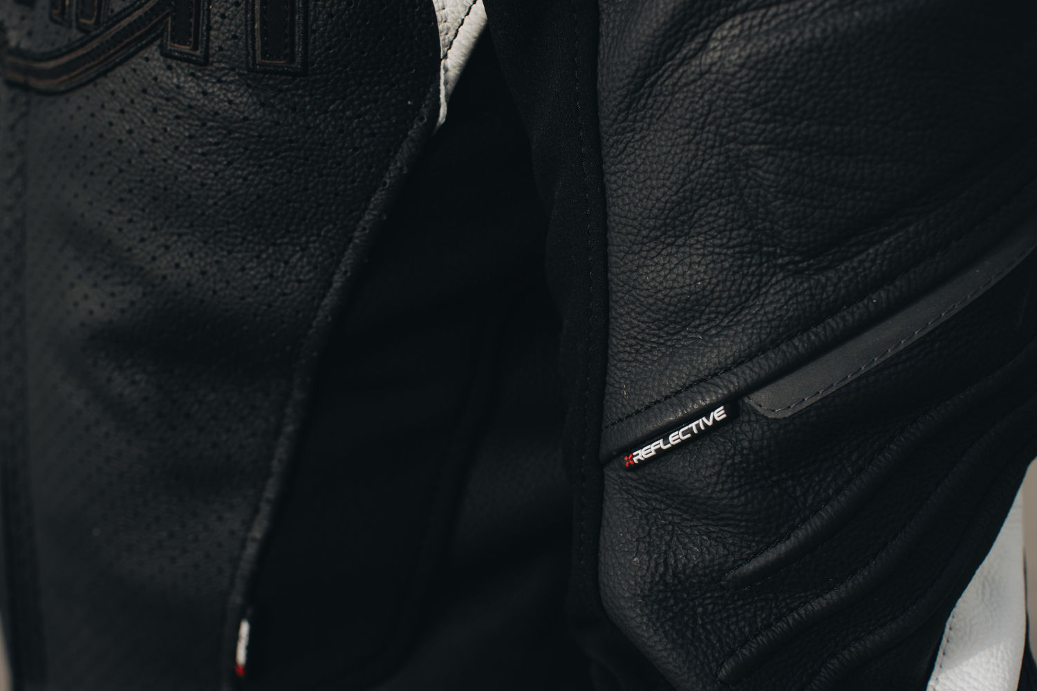 Triple Perforated Black Leather Jacket | Motorcycle Clothing