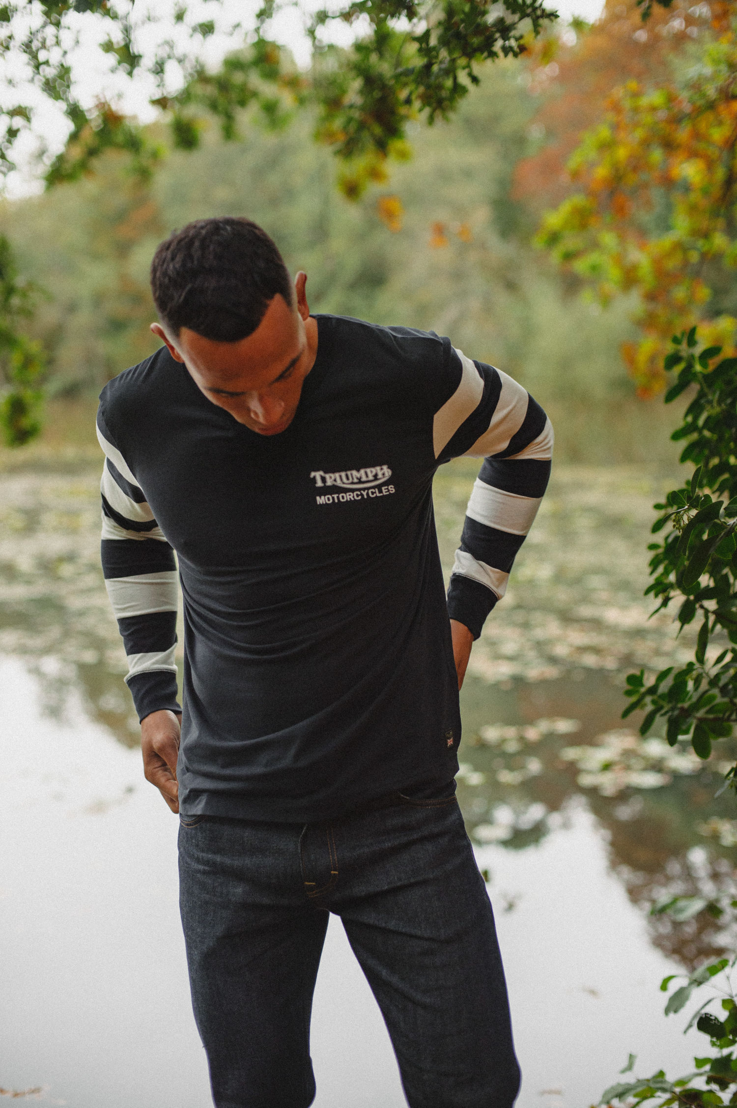 Supertrack Tiger Striped Long Sleeve T-shirt | Triumph Heritage