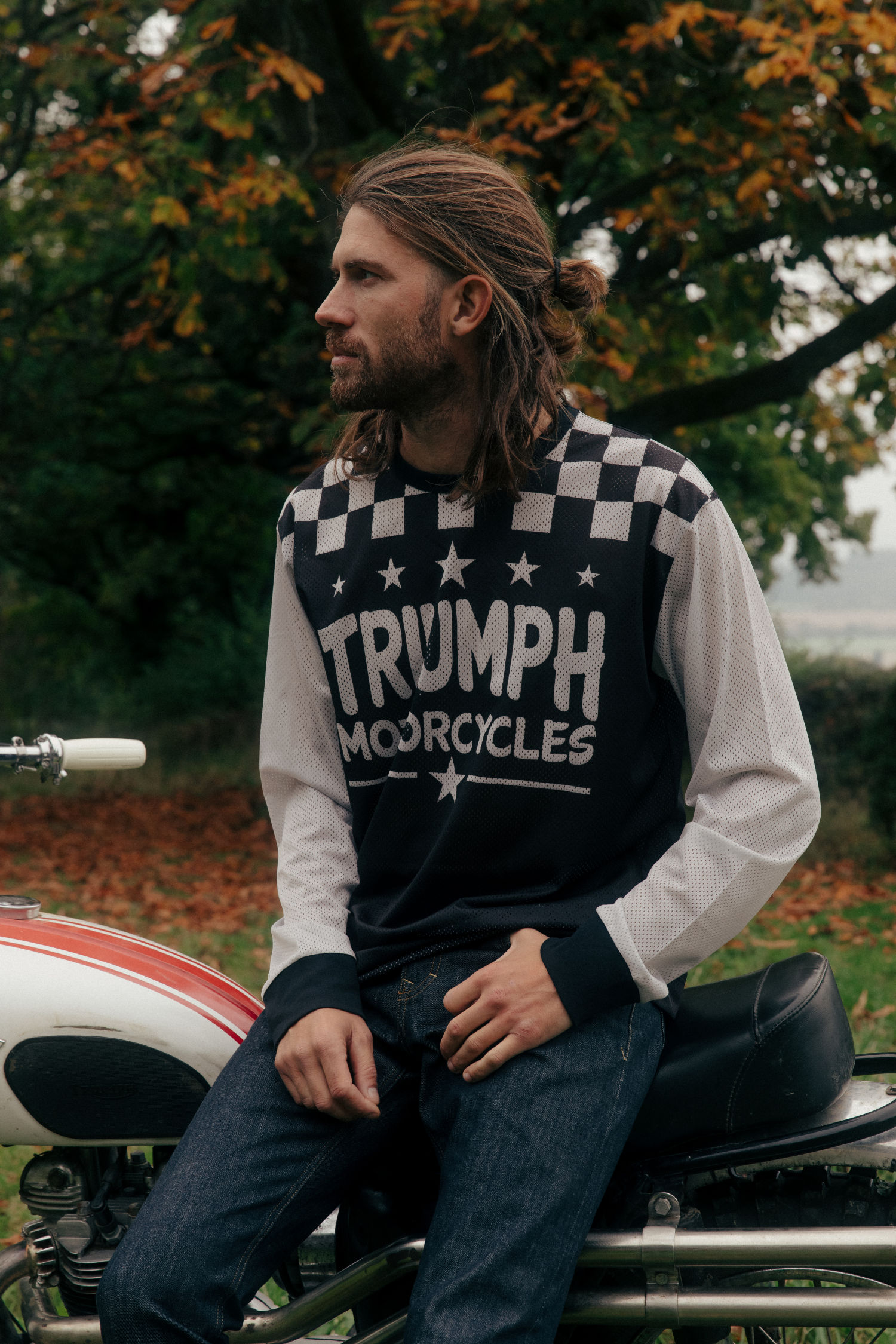 Stalker Heritage Racing Top in Black & Bone | Triumph Heritage