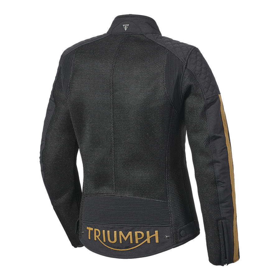 Braddan Womens Retro Mesh Jacket in Black & Gold | Motorcycle Clothing