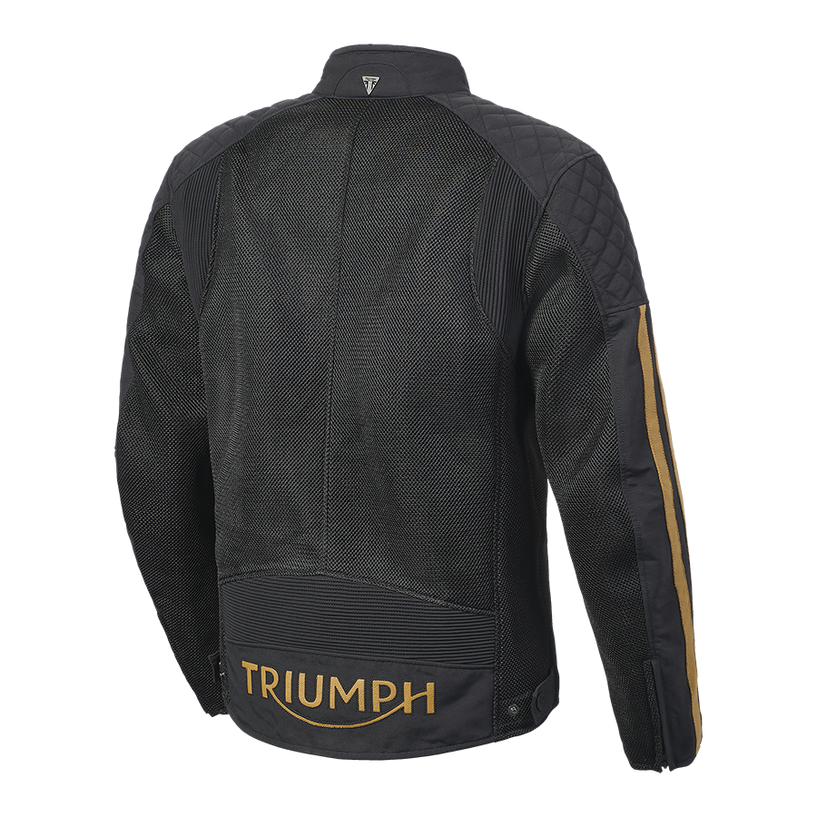 Braddan Retro Mesh Jacket in Black & Gold | Motorcycle Clothing