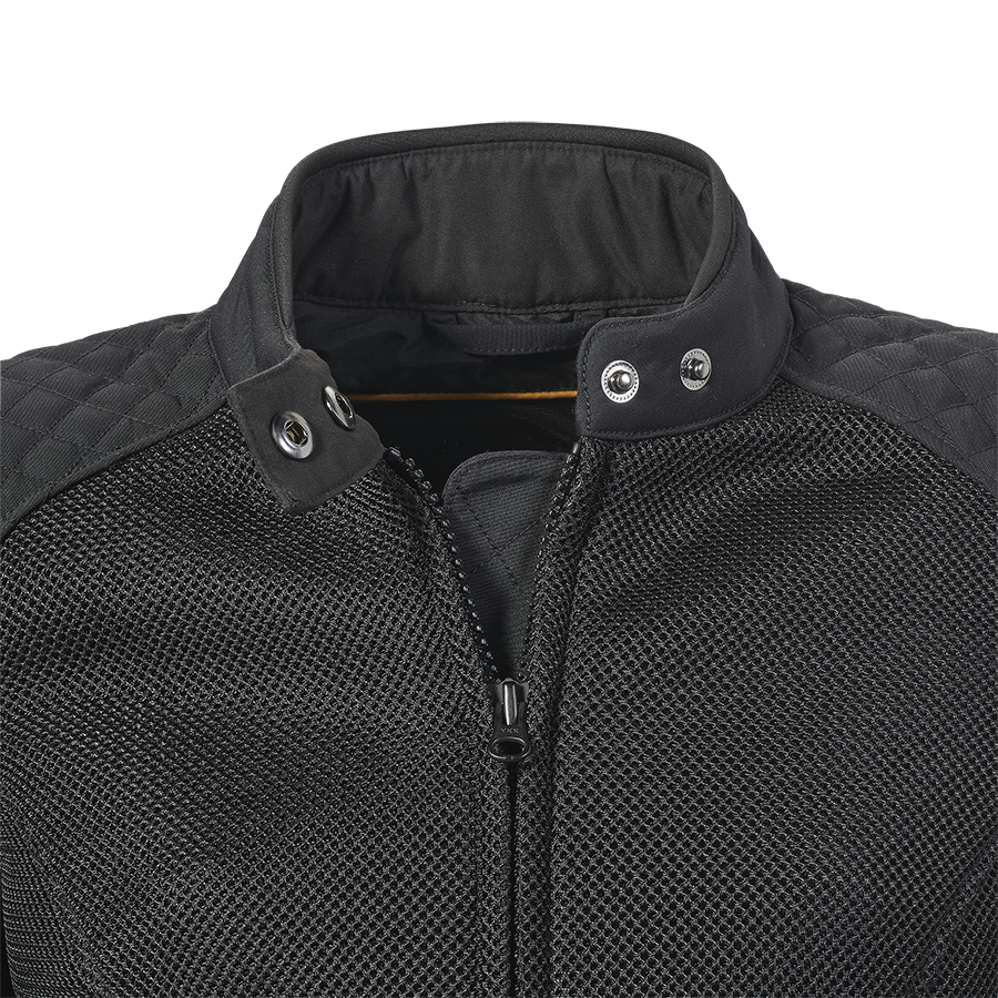 Braddan Womens Retro Mesh Jacket in Black & Gold | Motorcycle Clothing