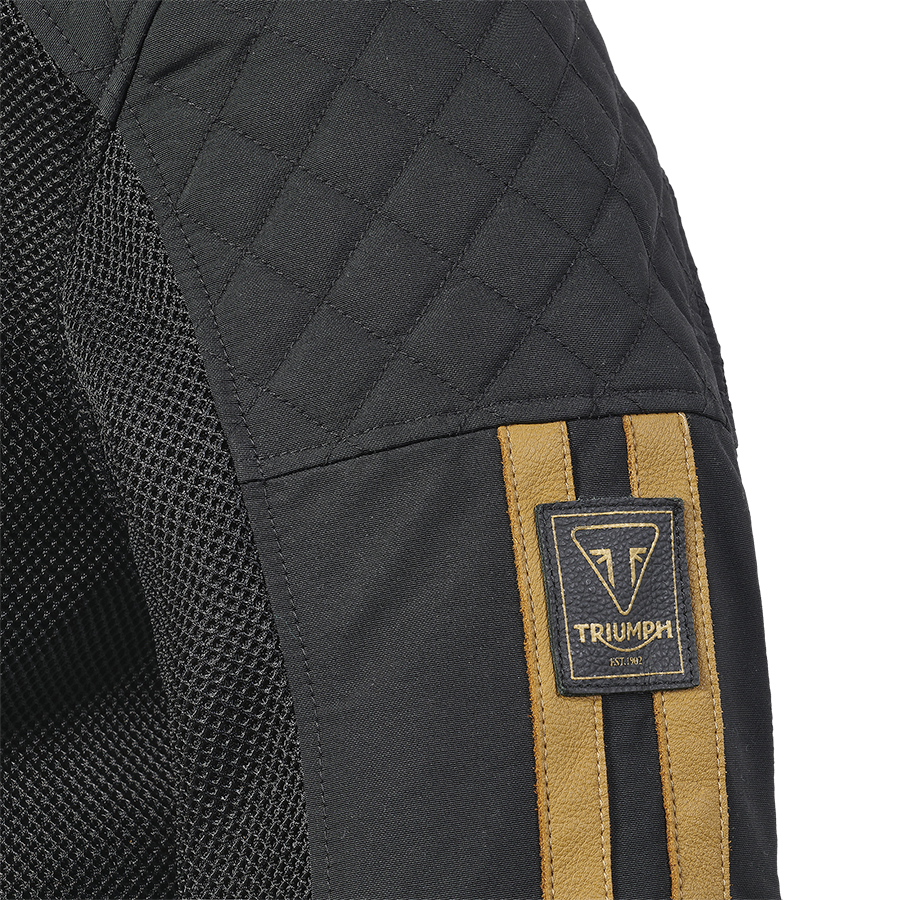 Braddan Womens Retro Mesh Jacket in Black & Gold | Motorcycle Clothing