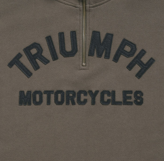Sweat épais à col zippé Ribble Marron clair | Triumph Heritage