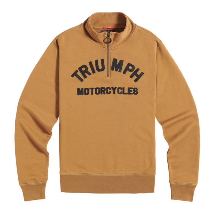 Sweat à col zippé et logo Ribble fauve | Triumph Heritage