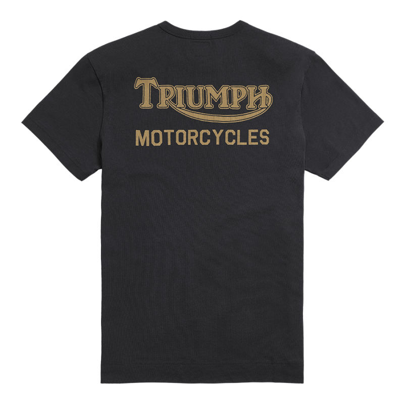 Adcote Back Print Graphic T-shirt in Black | Triumph Heritage