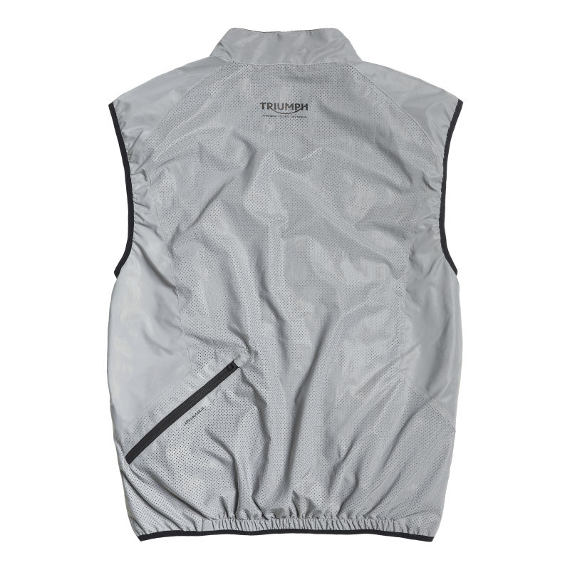 Packable Reflective Waterproof Vest in Silver | Motorcycle Clothing