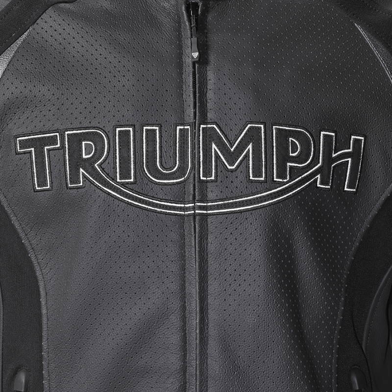 Triple Perforated Black Leather Jacket | Motorcycle Clothing