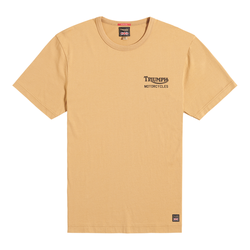 Adcote Back Print Tee in Fawn | Triumph Heritage