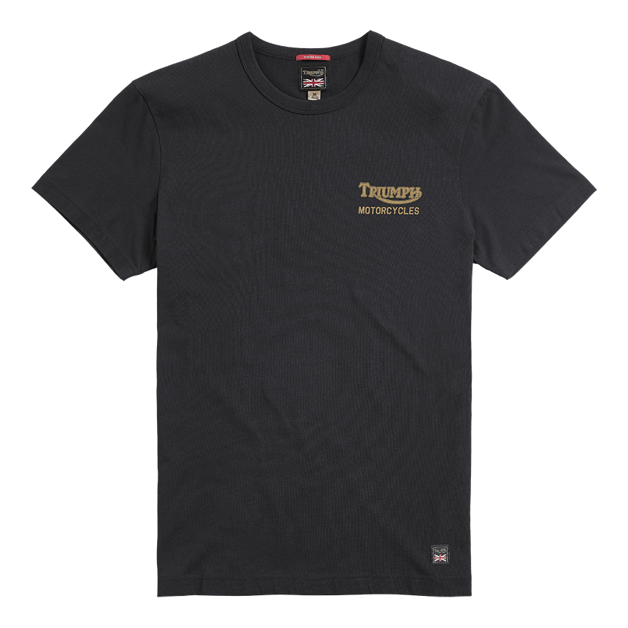 Adcote Back Print Graphic T-shirt in Black | Triumph Heritage