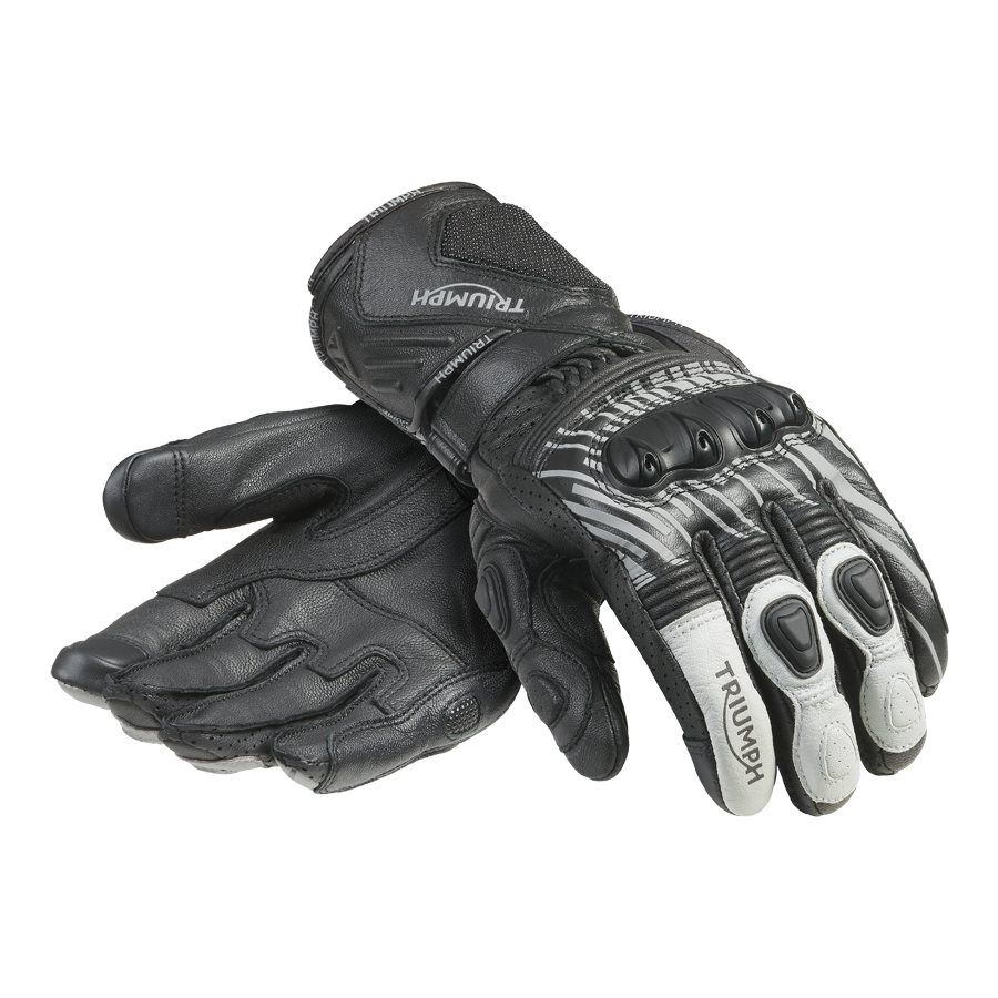 Arena Leather Gloves in Black & Grey | Motorcycle Clothing