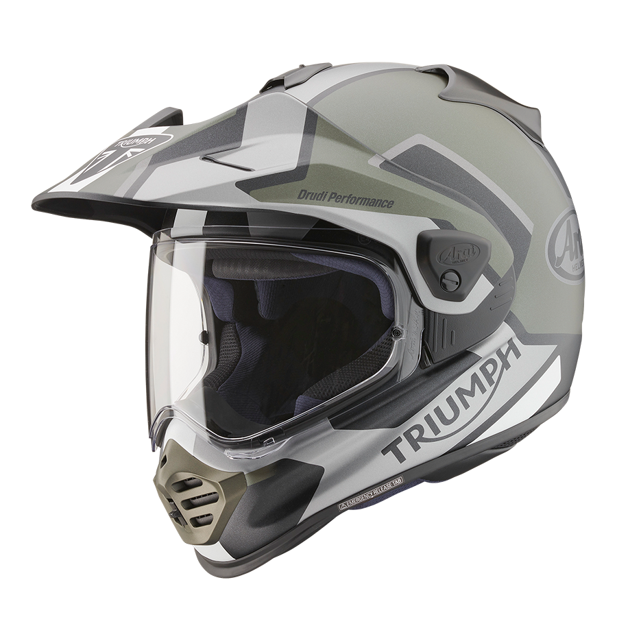 Triumph x Arai Tour X5 Motorcycle Helmet in Green & Black